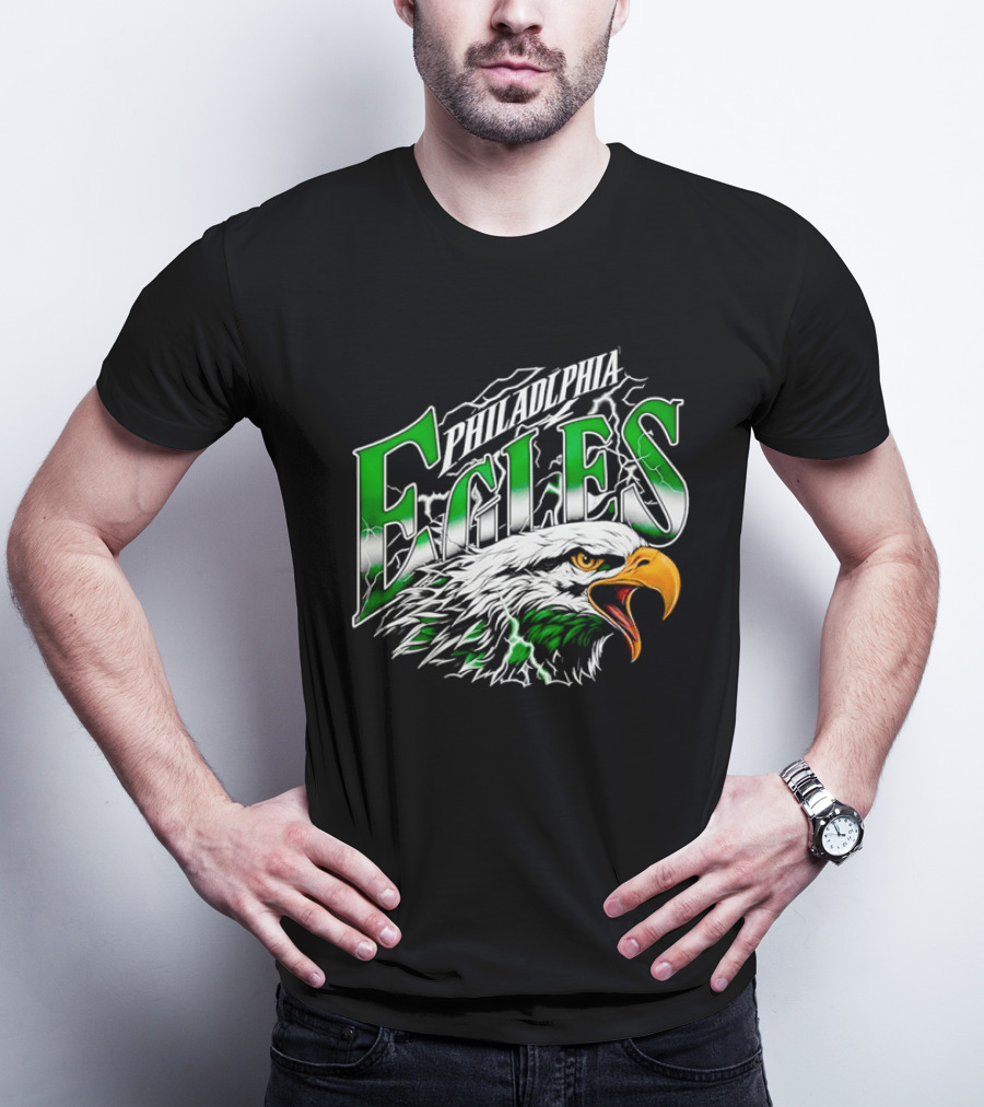 Philadelphia Eagles Lightning Eagle Green T-Shirt