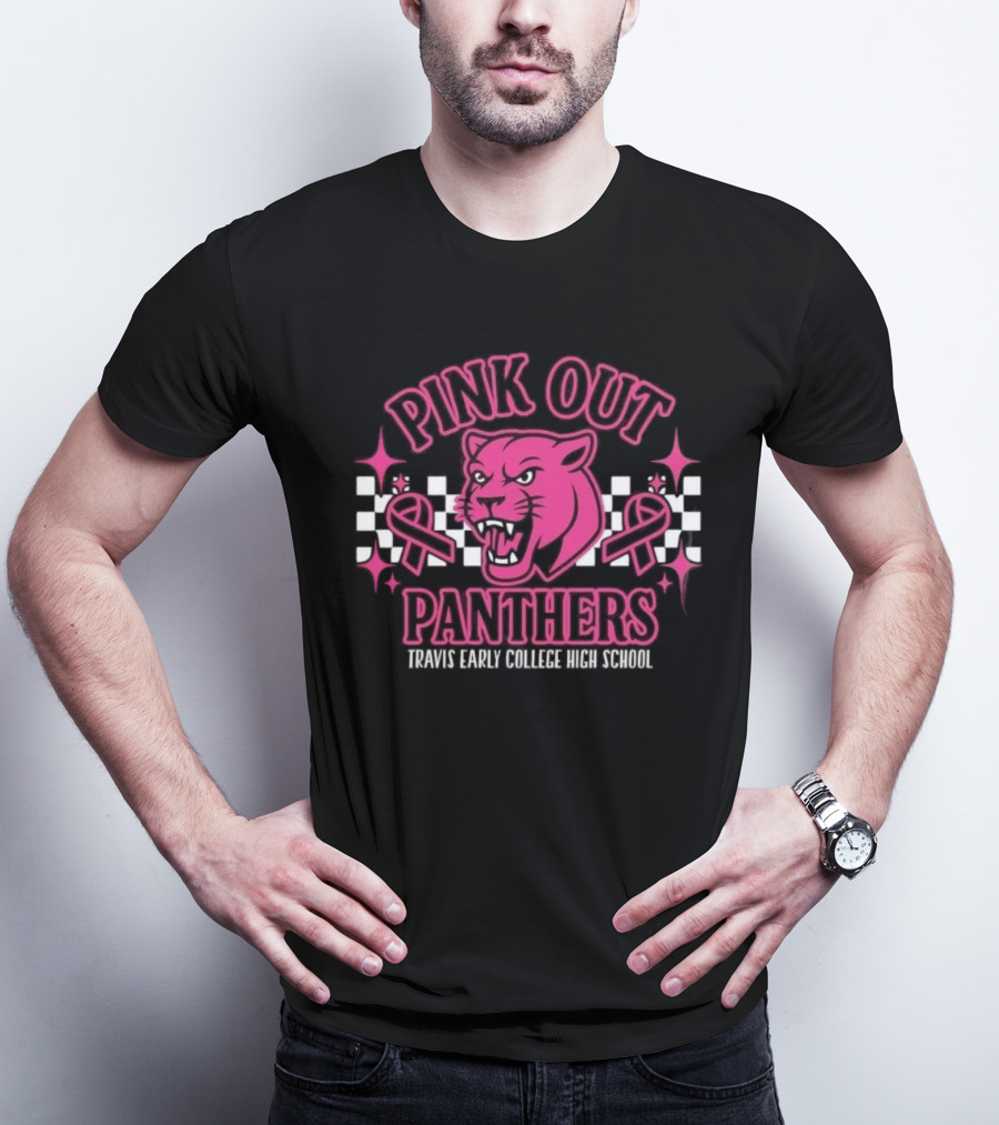 Pink Out Panthers Travis Early College High School T-Shirt