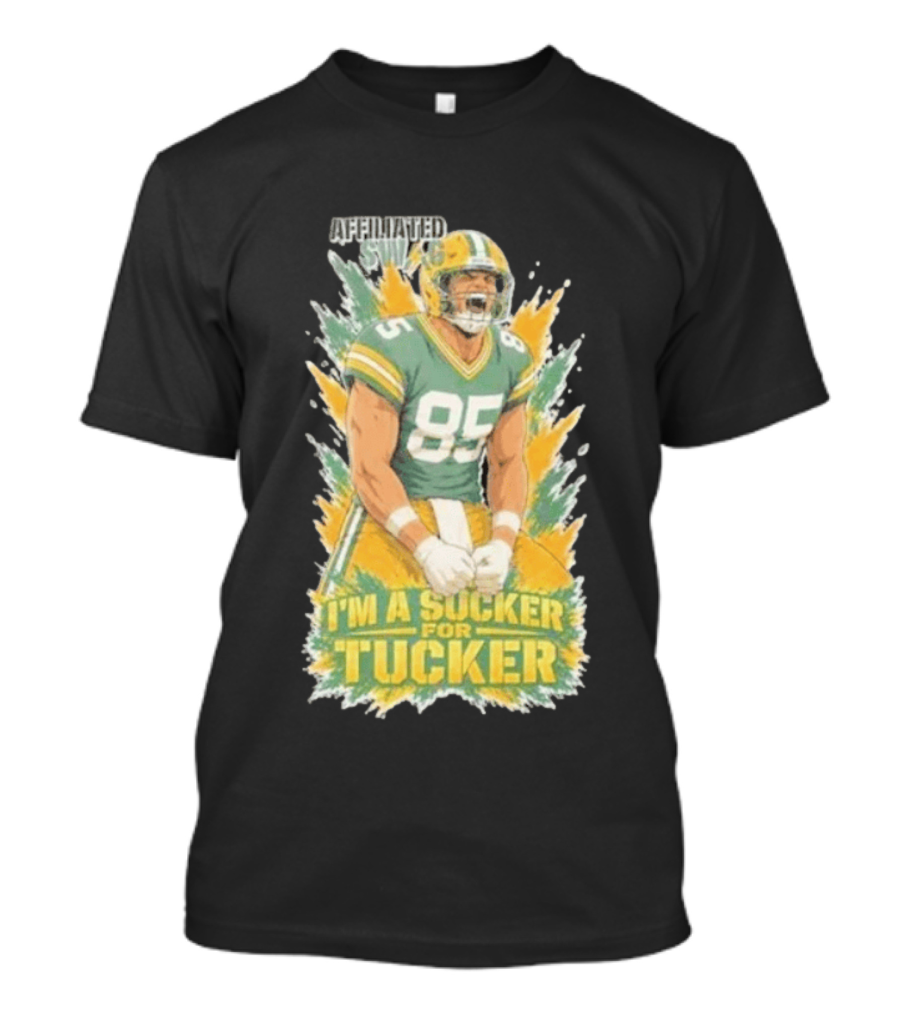 I'm A Sucker For Tucker Green Bay Packers 85 Affiliated SWAG T-Shirt