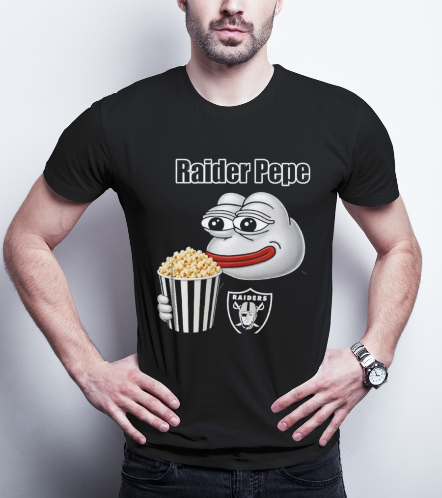 Las Vegas Raiders Raider Pepe Popcorn Meme T-Shirt