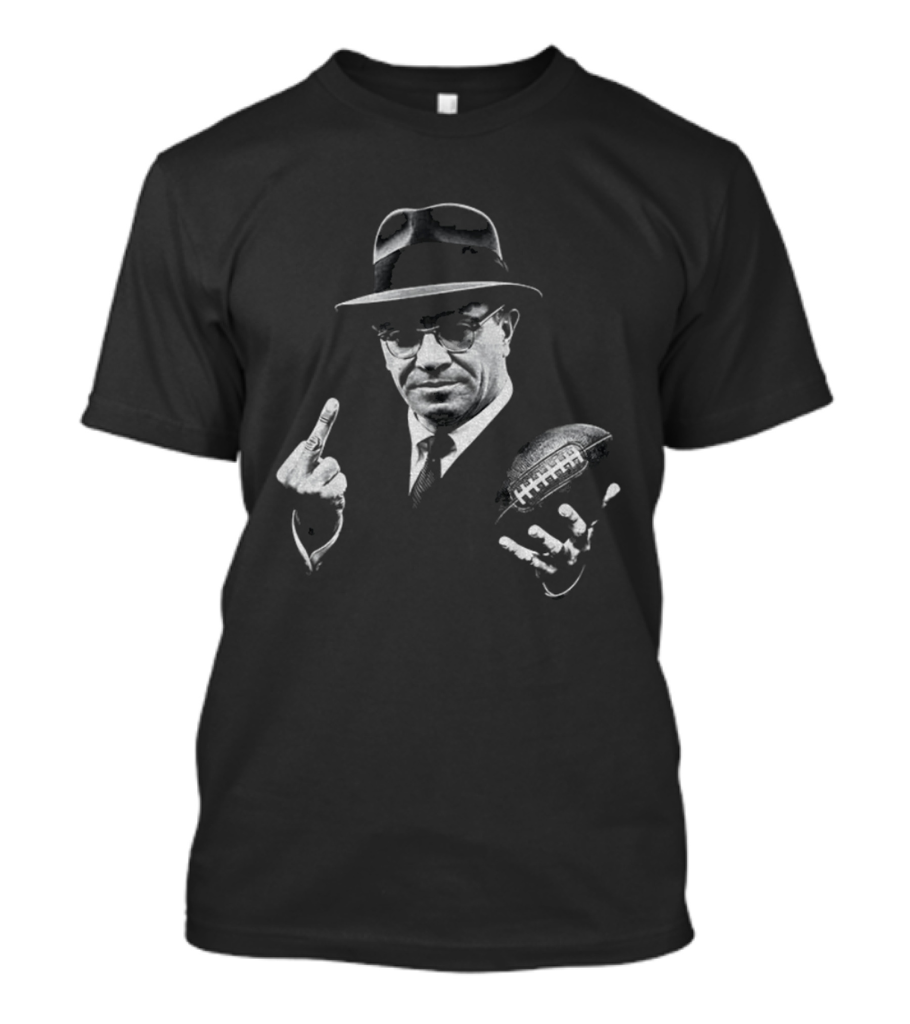 Vince Lombardi Football Gesture Iconic Middle Finger T-Shirt