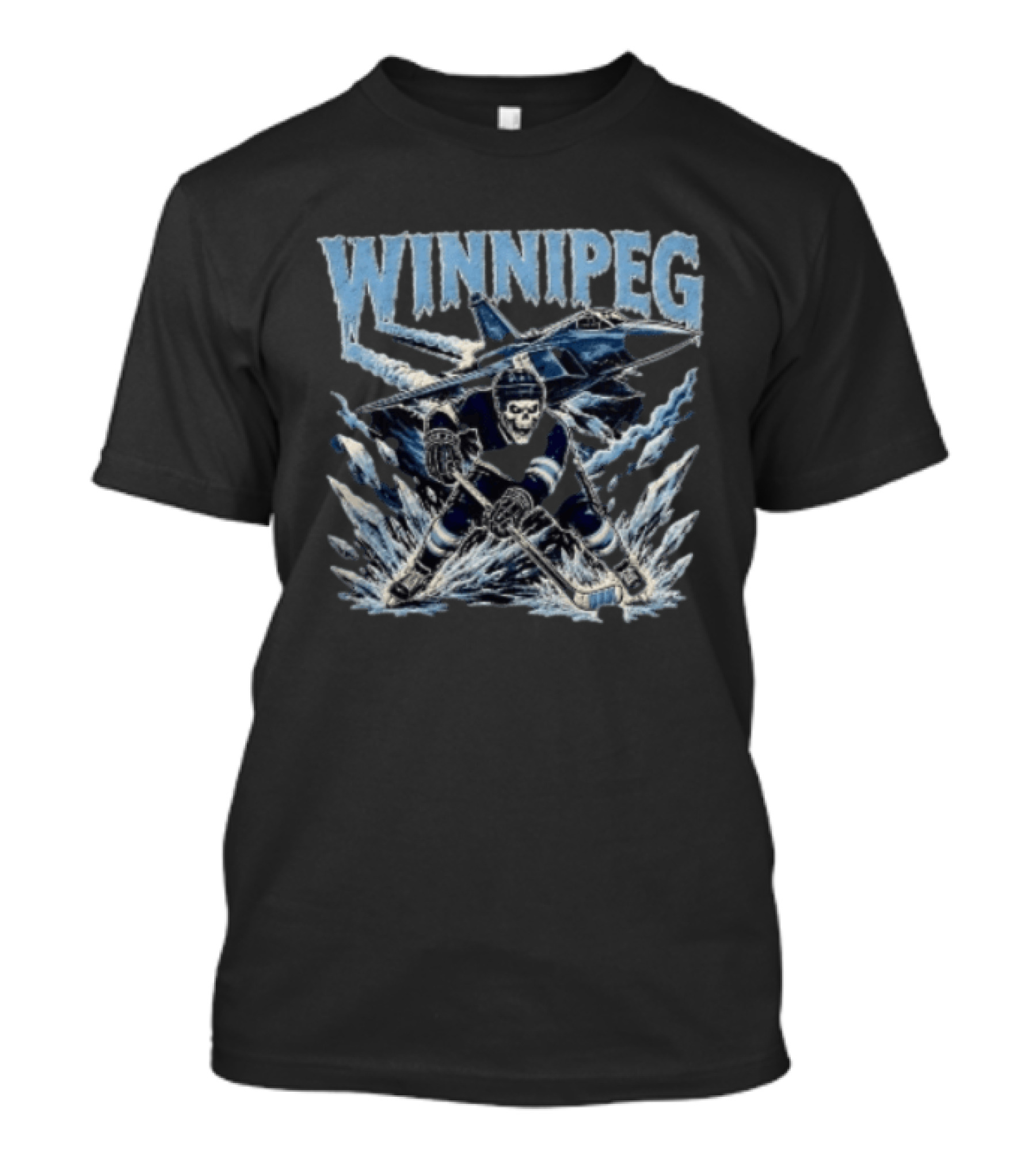 Winnipeg Jets Hockey Skeleton Player Ice Jet T-Shirt