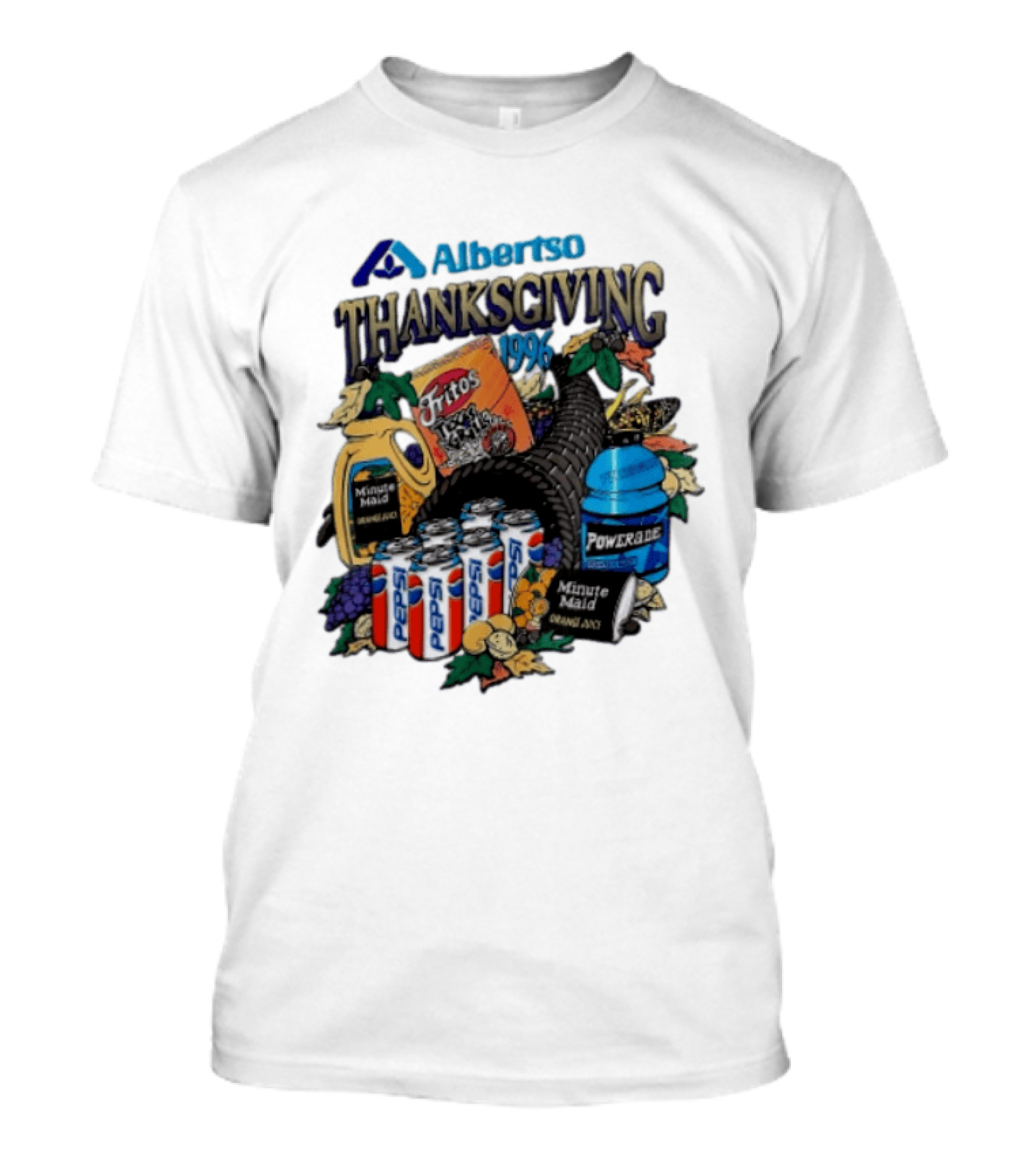 Albertsons Thanksgiving 1996 Fritos Pepsi Powerade Minute Maid Collage T-Shirt