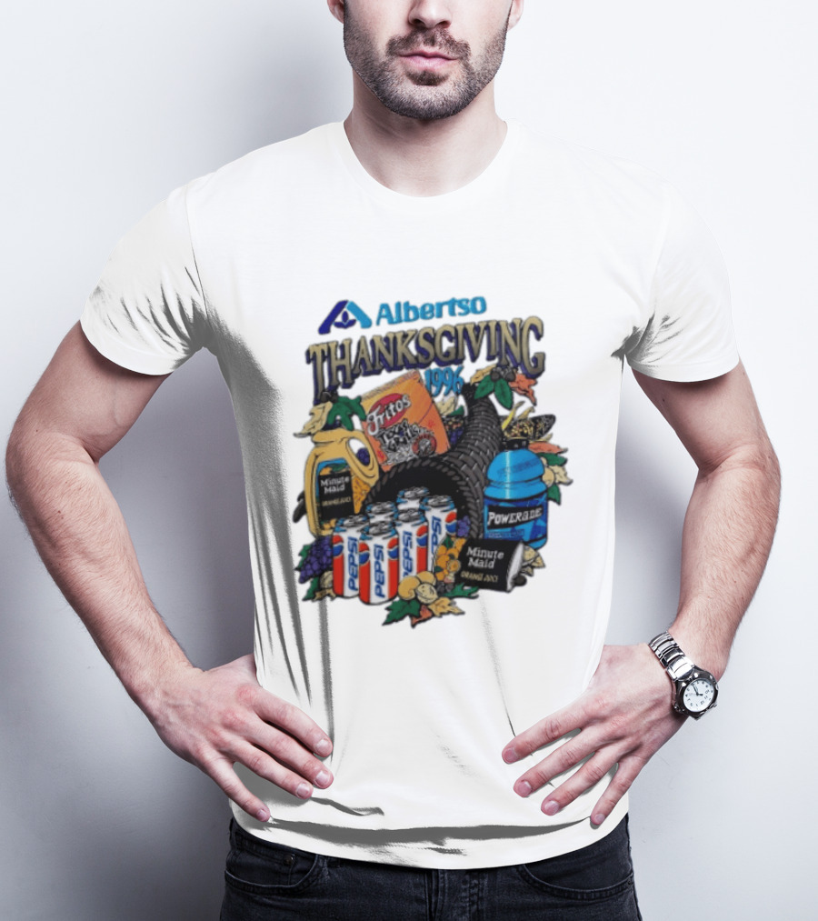 Albertsons Thanksgiving 1996 Fritos Pepsi Powerade Minute Maid Collage T-Shirt