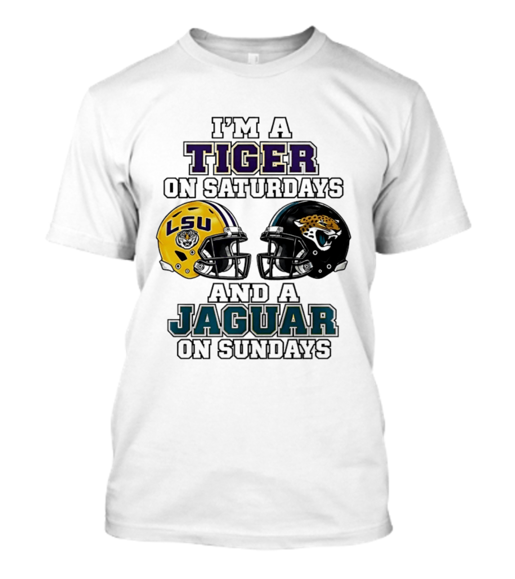 LSU Tigers Saturday Spirit Jacksonville Jaguars Sunday Fandom T-Shirt