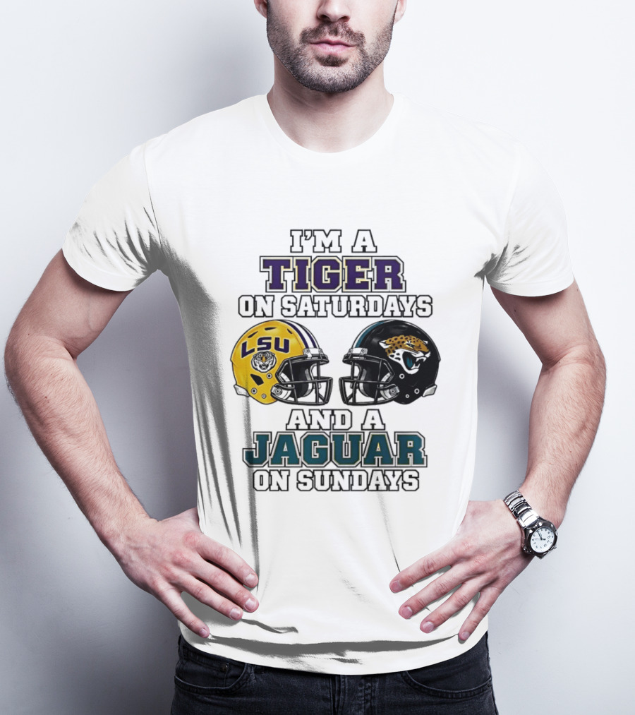 LSU Tigers Saturday Spirit Jacksonville Jaguars Sunday Fandom T-Shirt