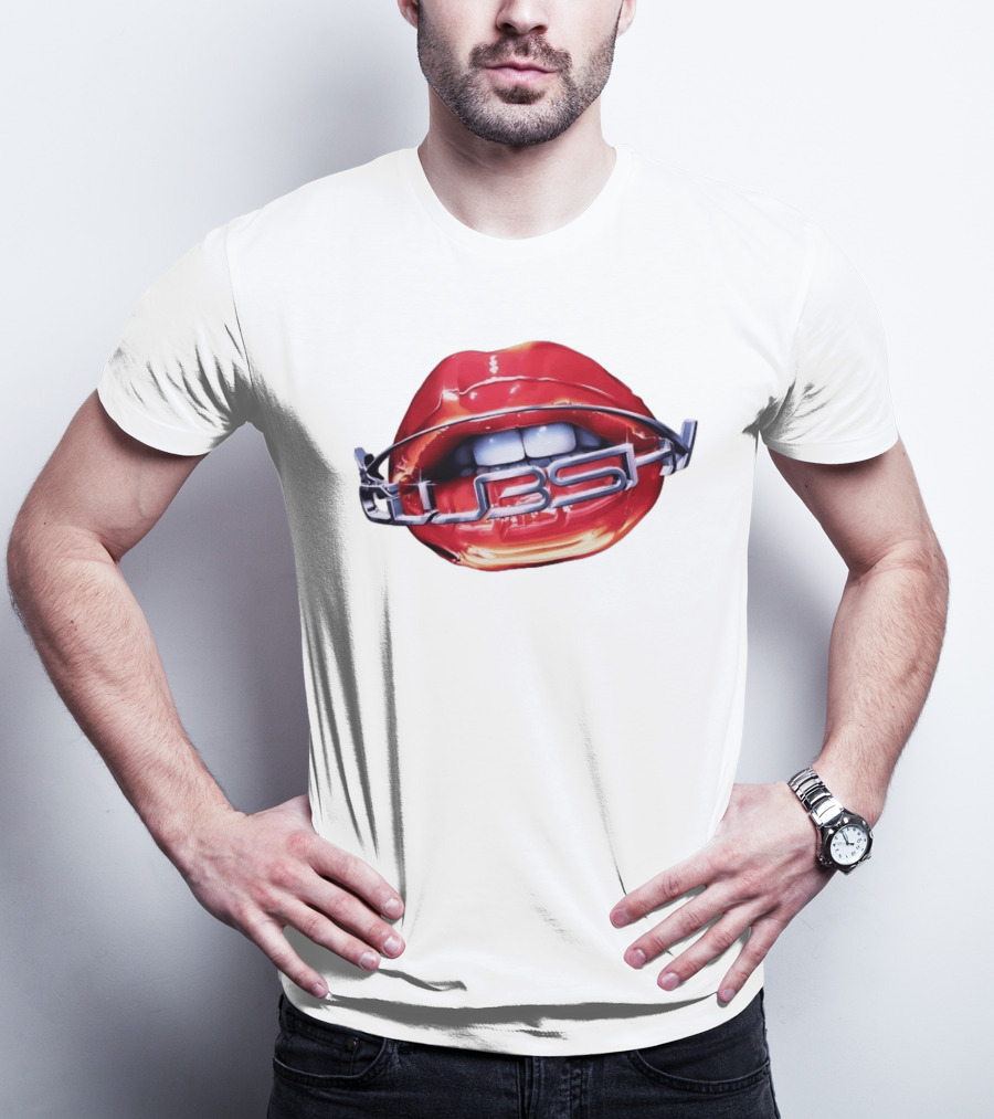 Chicago Cubs Lips Y2K MLB Baseball Chrome Letters T-Shirt