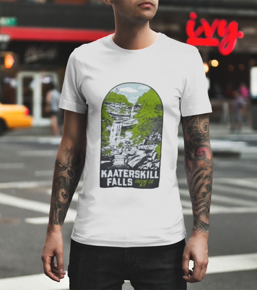 Kaaterskill Falls Greene Co NY Scenic Nature Waterfall Landscape T-Shirt