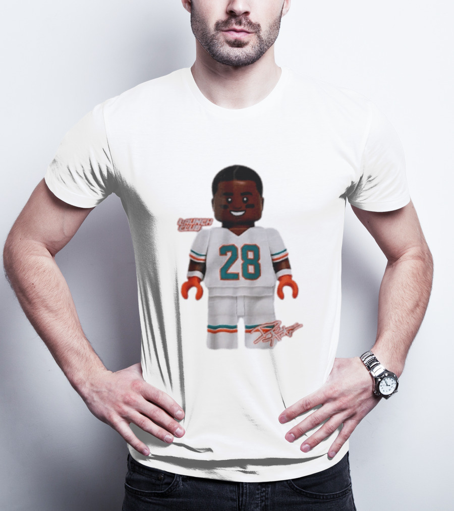 Miami Dolphins De'Von Achane 28 Launch Code Lego T-Shirt