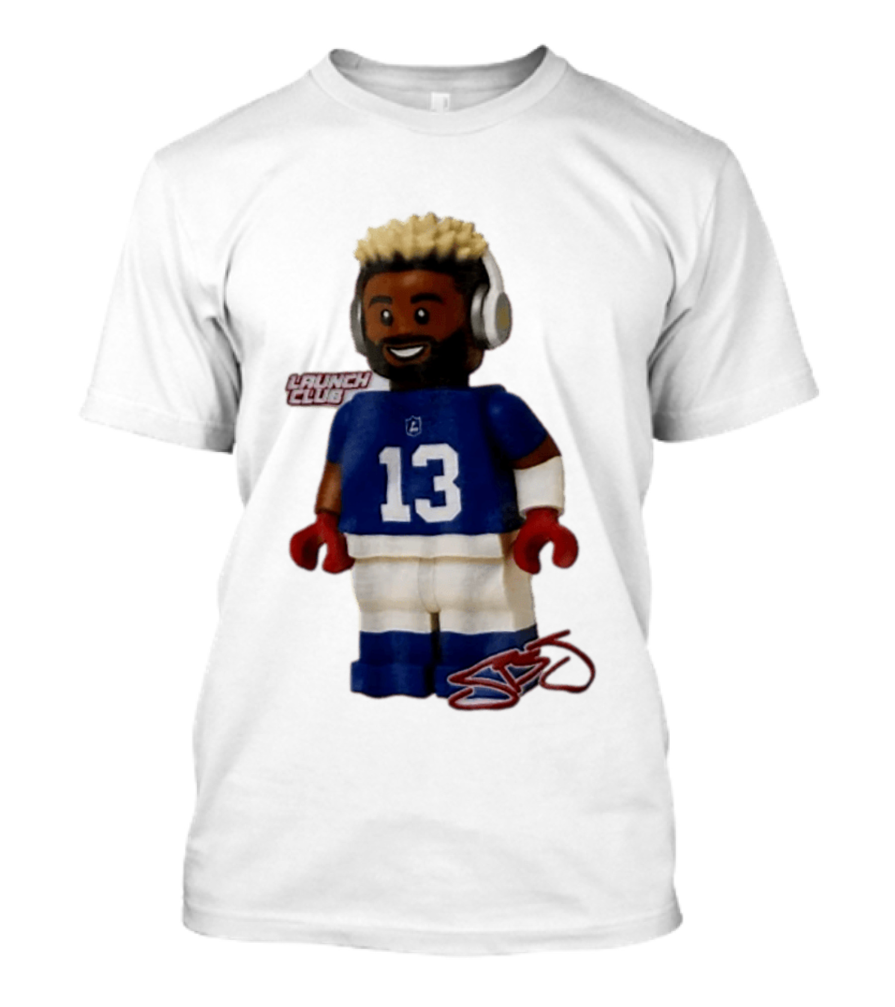 New York Giants Odell Beckham Jr. 13 Lego Figure Launch Club T-Shirt