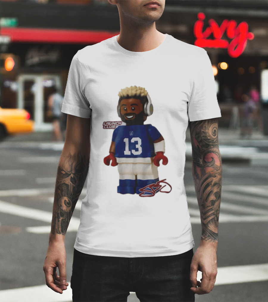 New York Giants Odell Beckham Jr. 13 Lego Figure Launch Club T-Shirt