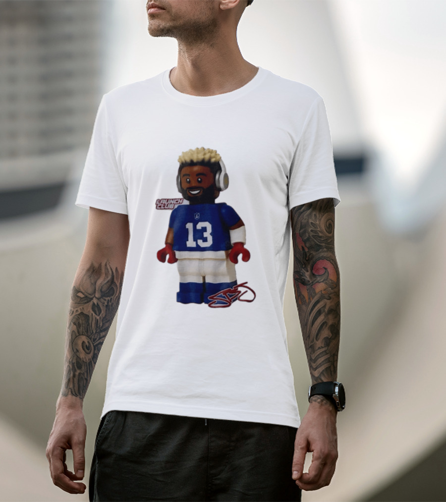 New York Giants Odell Beckham Jr. 13 Lego Figure Launch Club T-Shirt