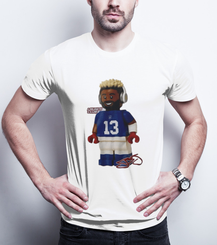 New York Giants Odell Beckham Jr. 13 Lego Figure Launch Club T-Shirt
