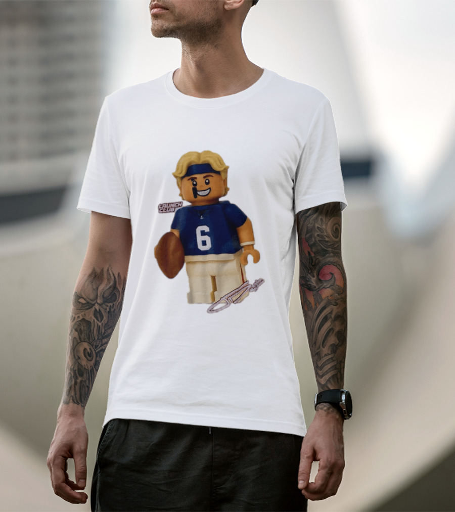 New York Giants Quarterback Jaxson Dart Lego Launch Club 6 Football Cartoon T-Shirt