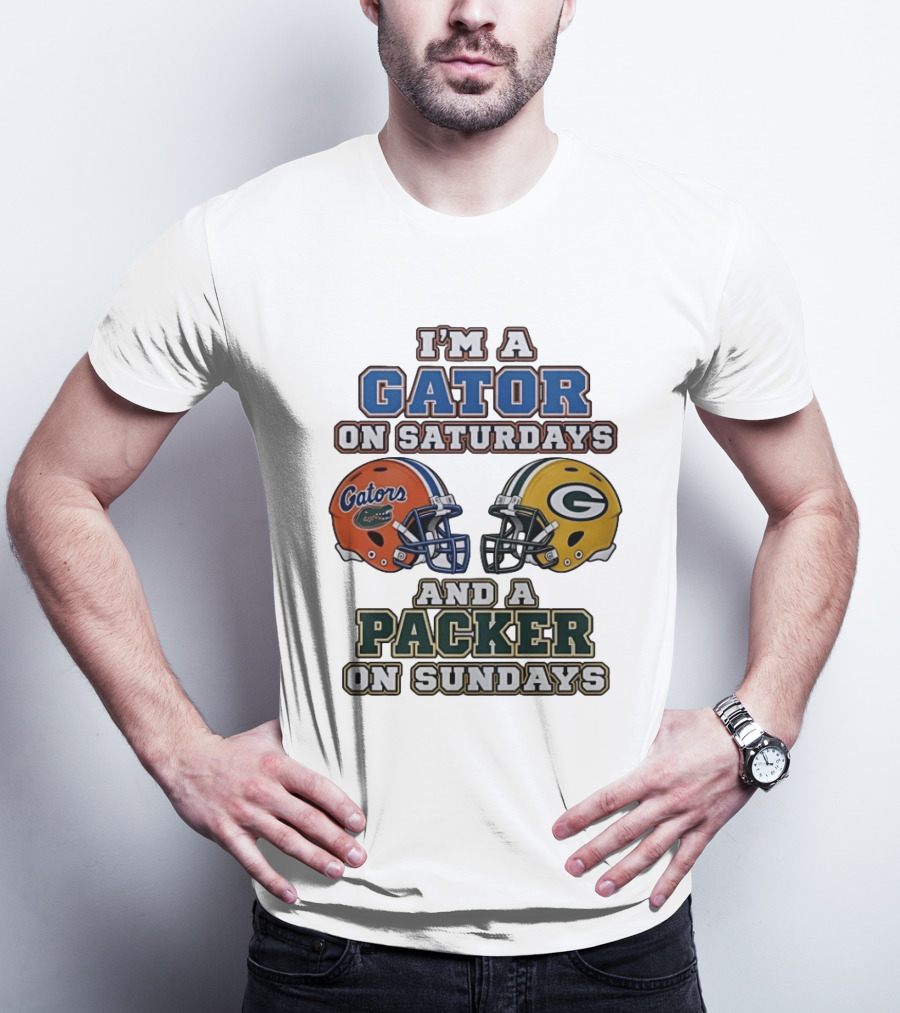 I'm A Gator On Saturdays And A Packer On Sundays Football Fan Gear T-Shirt
