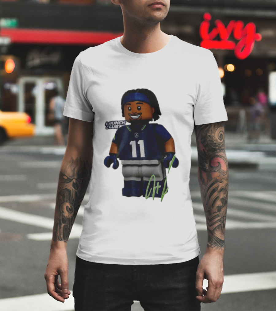 Seattle Seahawks Jaxon Smith Njigba Number 11 Launch Club Edition T-Shirt