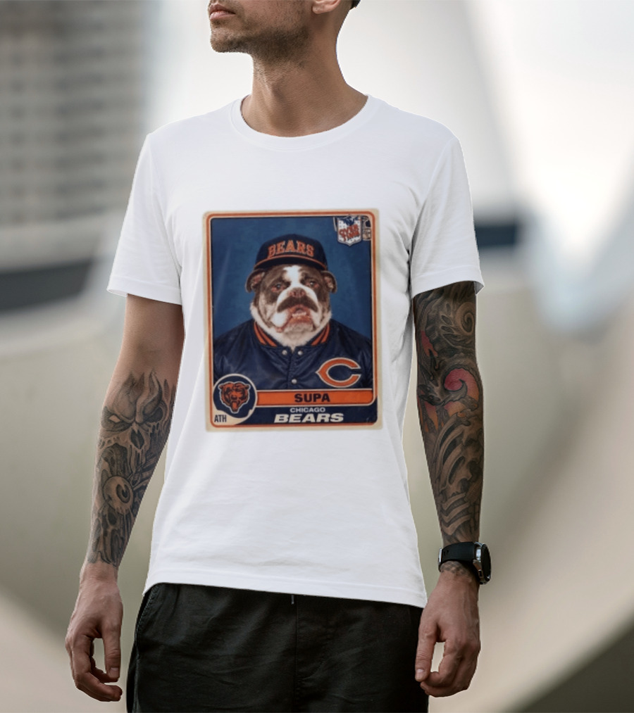 Supa Chicago Bears Football Trading Card Bulldog ATH T-Shirt