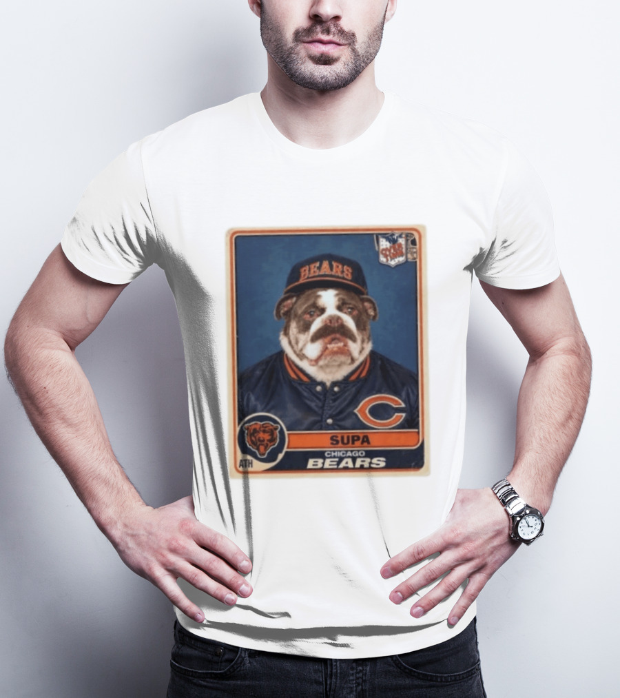 Supa Chicago Bears Football Trading Card Bulldog ATH T-Shirt