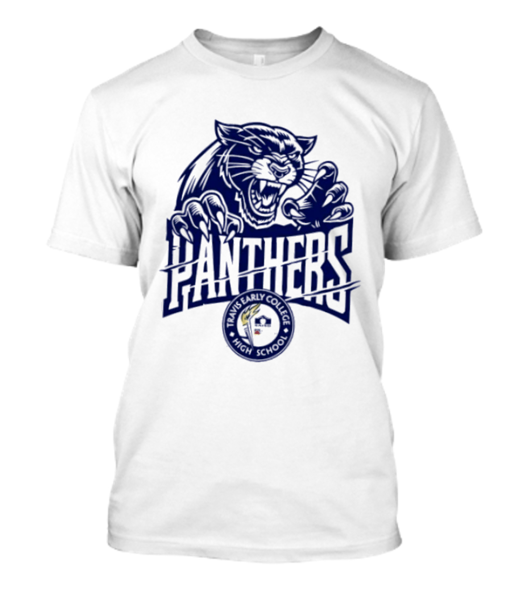 Travis Early College High School Panthers Roaring Panther Paw Claw T-Shirt