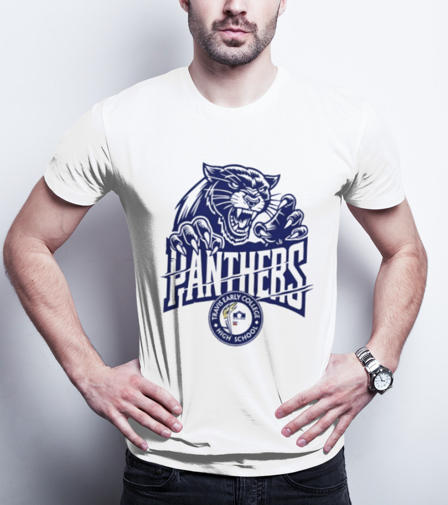 Travis Early College High School Panthers Roaring Panther Paw Claw T-Shirt