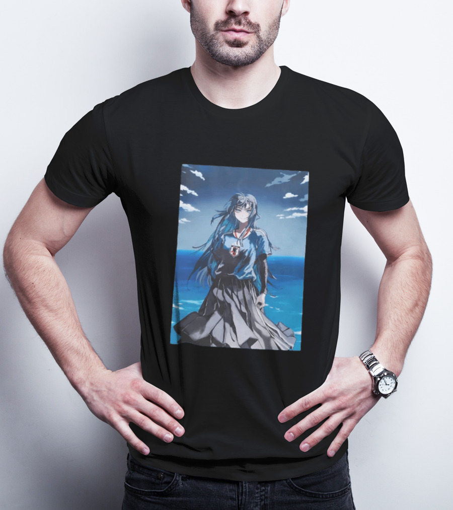 Anime Girl Japan National Football Team JFA Samurai Ocean Scene T-Shirt