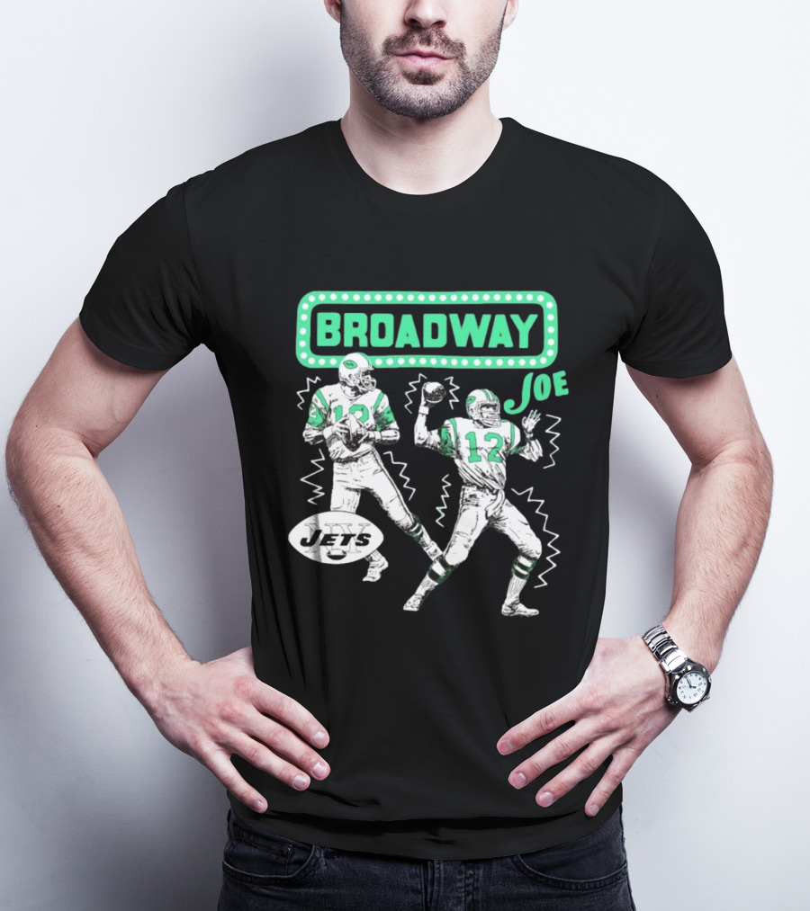 Broadway Joe Namath Jets 12 Legend Retro Football T-Shirt
