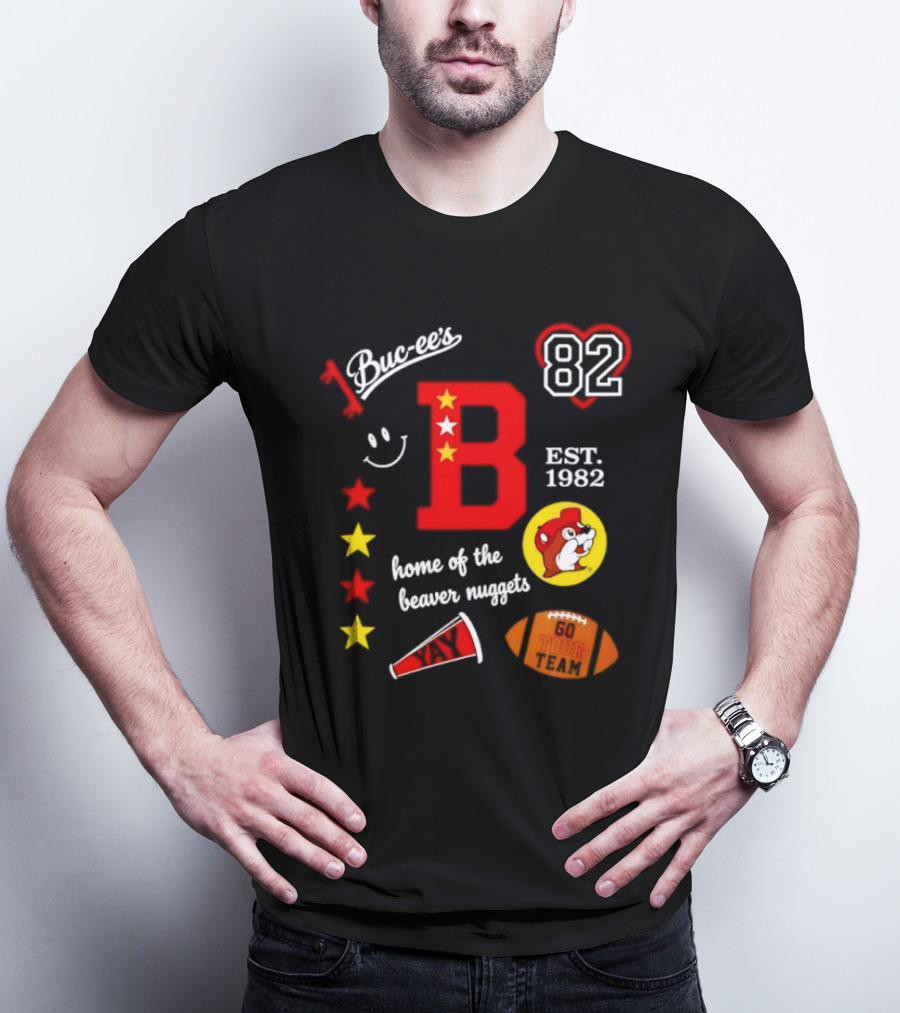 Buc Ee's 82 Est 1982 Home Of The Beaver Nuggets Football Tour T-Shirt