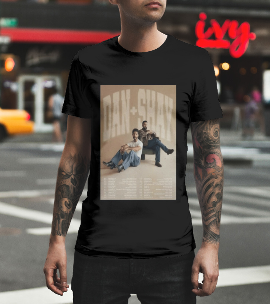 Dan + Shay 2026 Tour Dates Featuring North America Locations T-Shirt