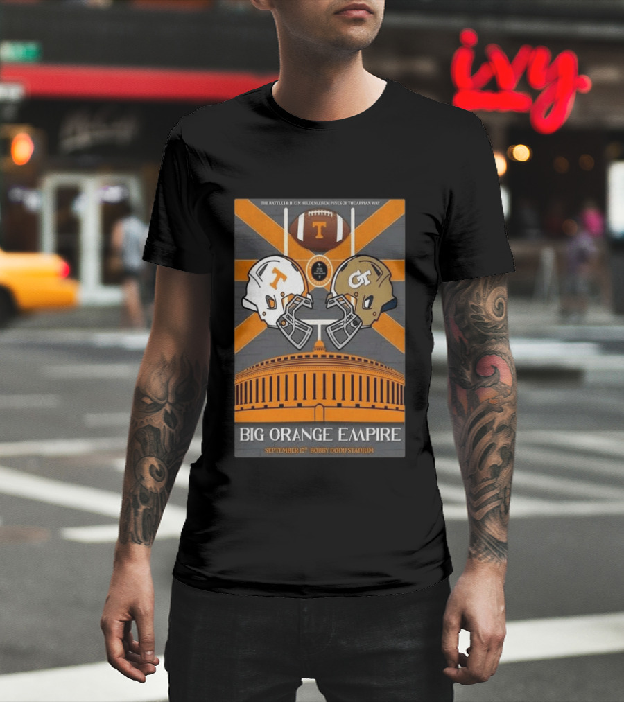 Tennessee Vs Georgia Tech Big Orange Empire September 12 2026 Bobby Dodd Stadium Football Duel T-Shirt