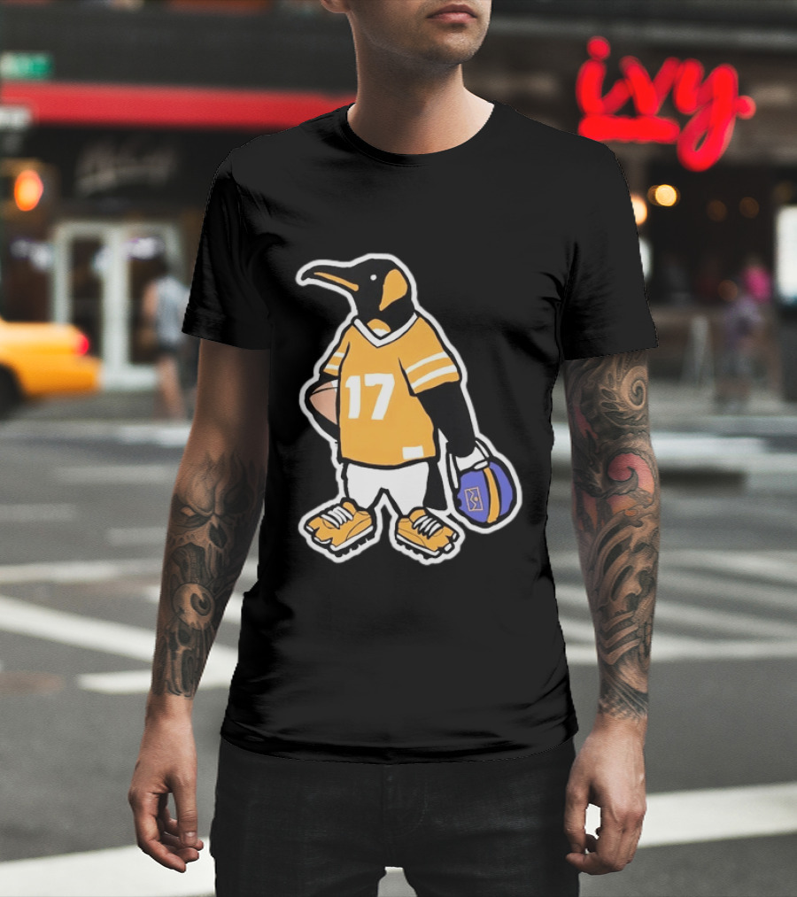 DNVR Number 17 Penguin In Denver Football Gear T-Shirt