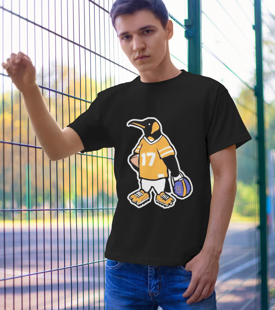 DNVR Number 17 Penguin In Denver Football Gear T-Shirt