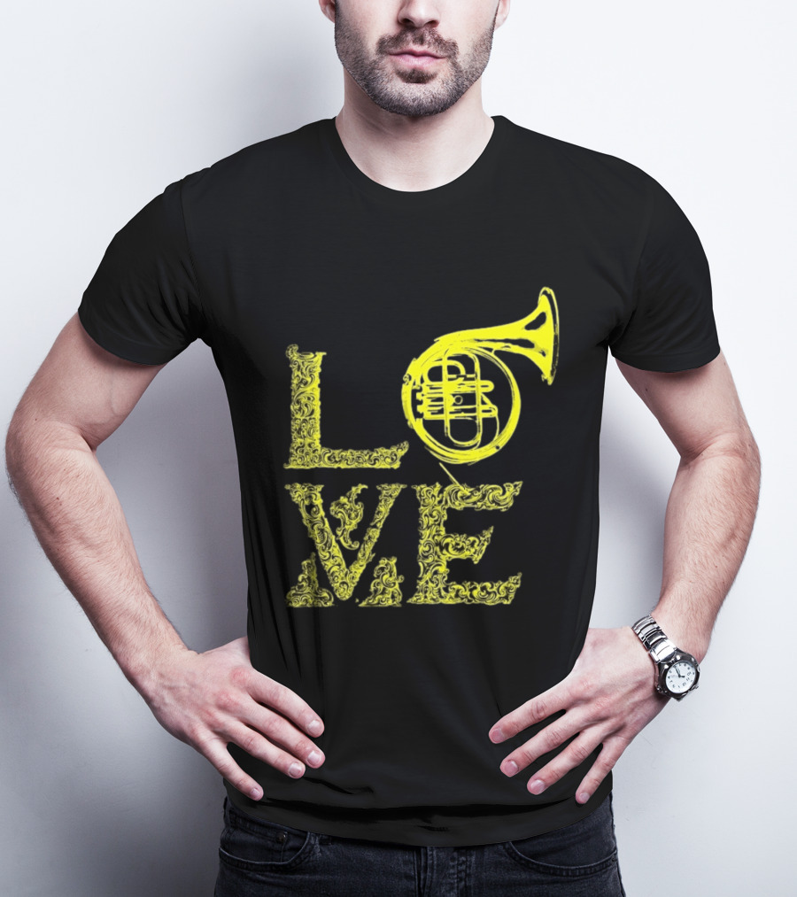 Love French Horn Music Orchestra Musician T-Shirt