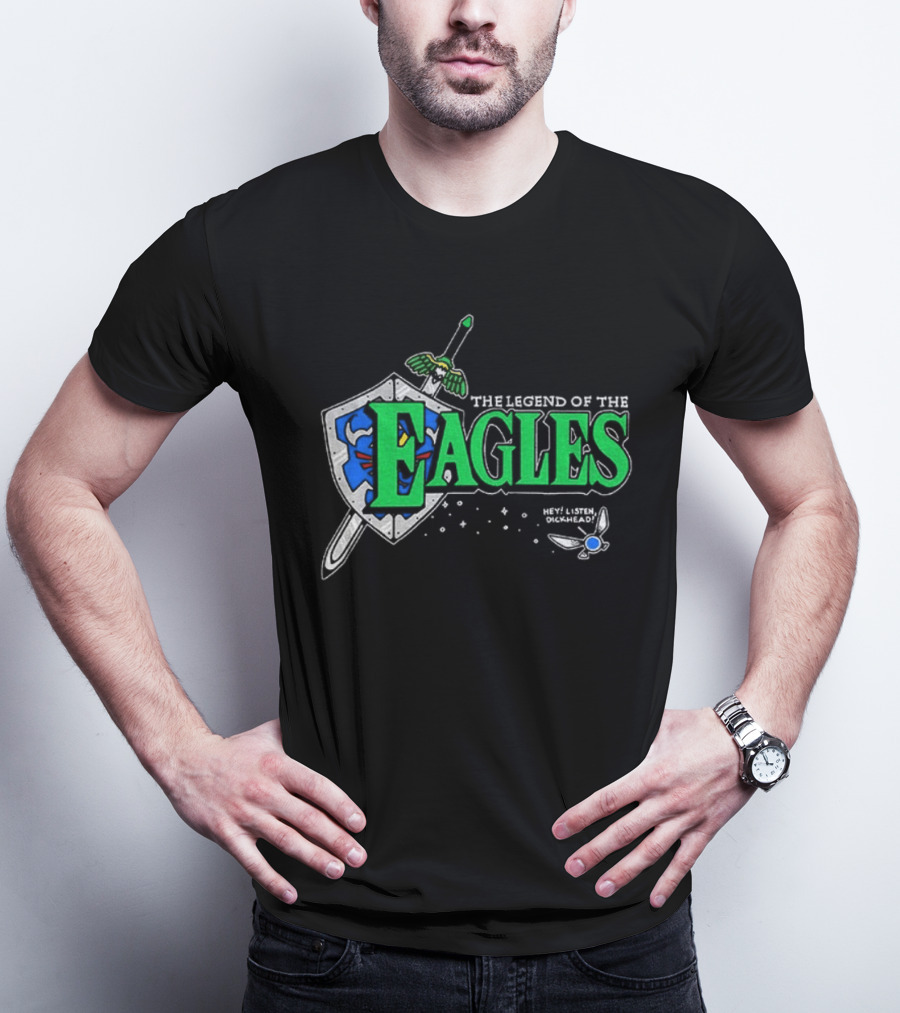 The Legend Of The Eagles Zelda Hey Listen Dickhead Shield Sword Navi T-Shirt