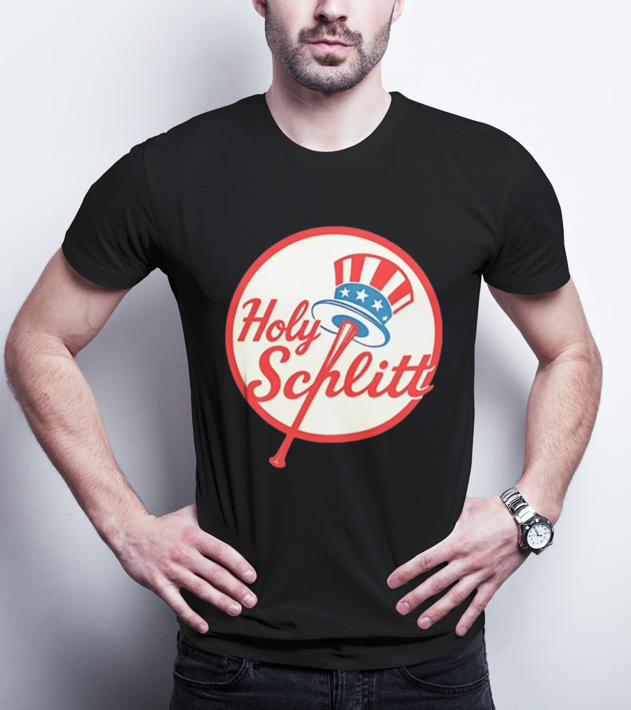 Holy Schlitt Uncle Sam Hat Patriotic Baseball T-Shirt
