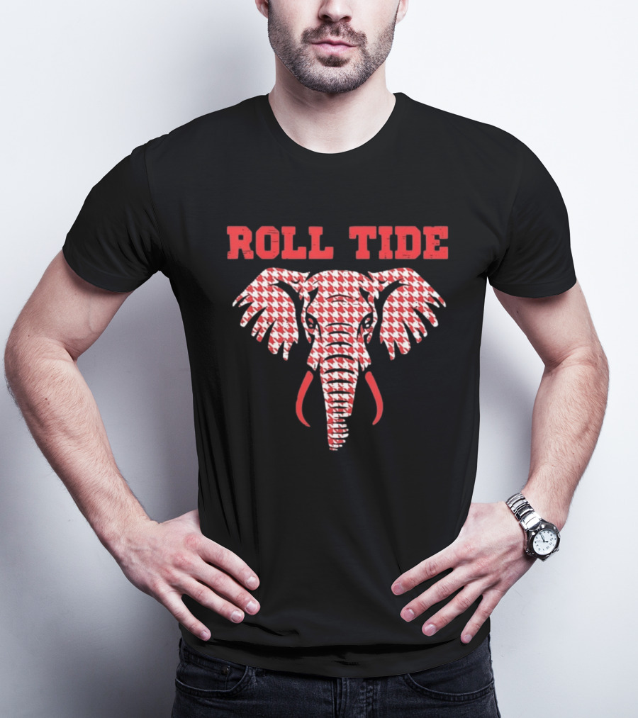 Alabama Crimson Tide Roll Tide Houndstooth Elephant T-Shirt