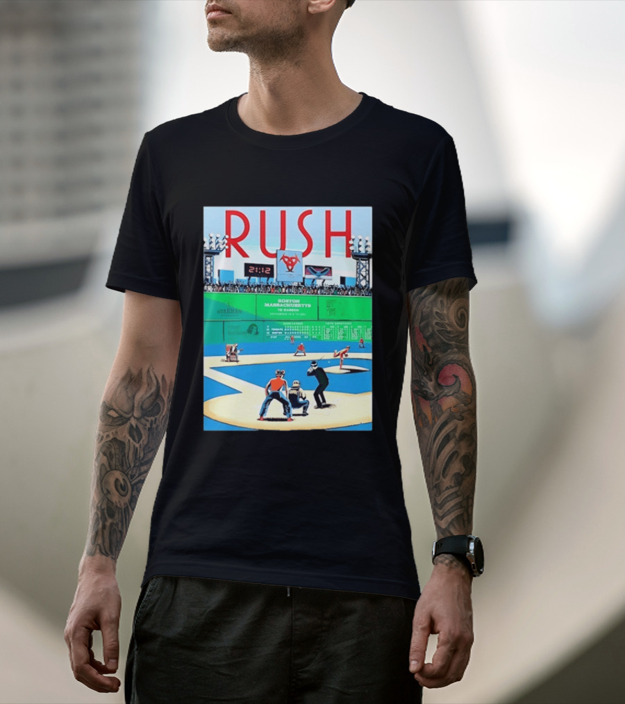 Rush 2112 Fifty Something Tour Boston Massachusetts TD Garden September 5 2024 Stadium Baseball T-Shirt