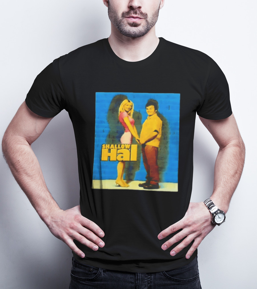 Shallow Hal Jack Black Gwyneth Paltrow Movie Blue Brick Wall T-Shirt