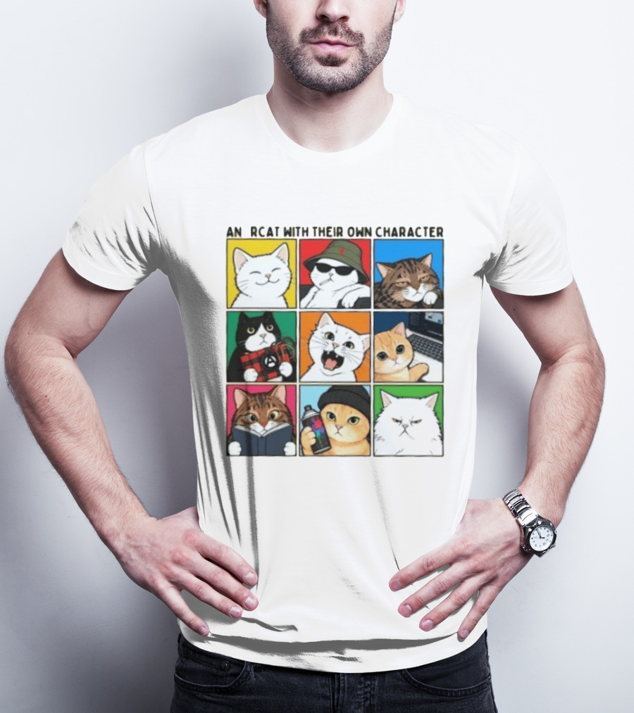 AN RCAT WITH THEIR OWN CHARACTER Cat Collage T-Shirt