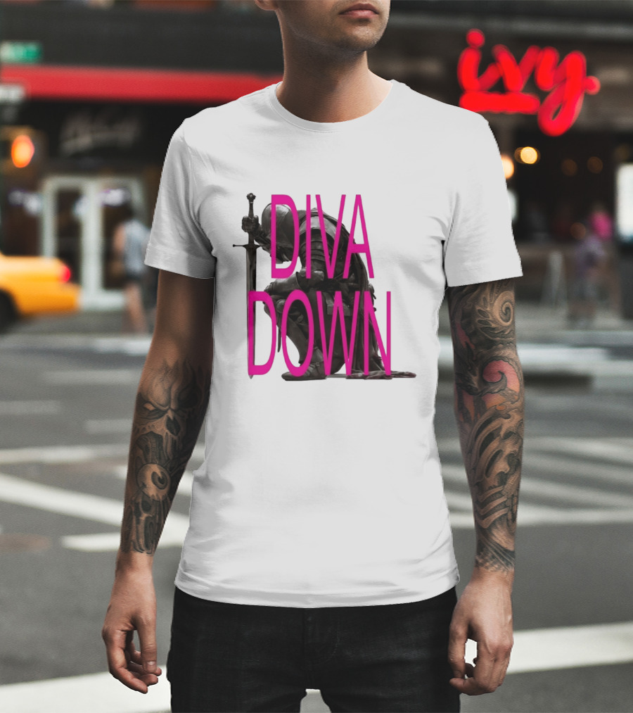 Diva Down Knight Sword Warrior Armor T-Shirt