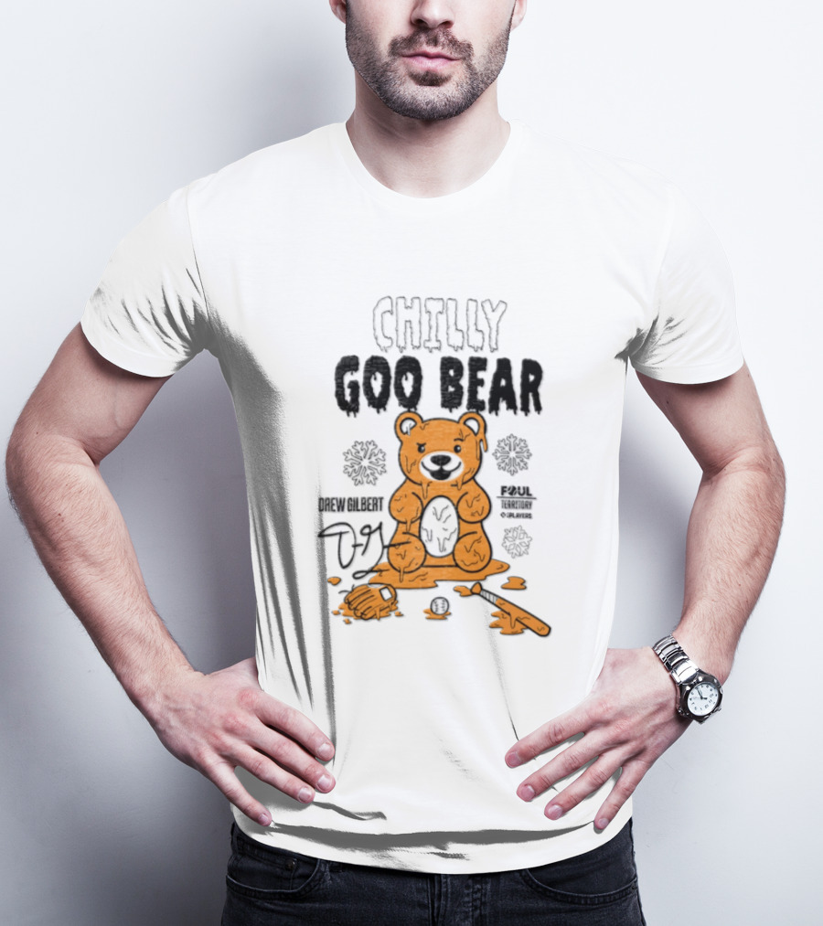 Drew Gilbert New York Mets Chilly Goo Bear Foul Territory MLB Players T-Shirt