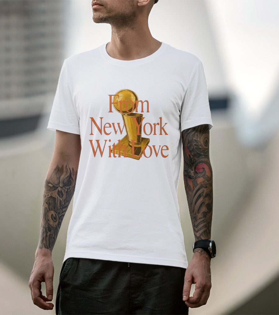 From New York With Love Bricks And Wood Basketball Trophy T-Shirt