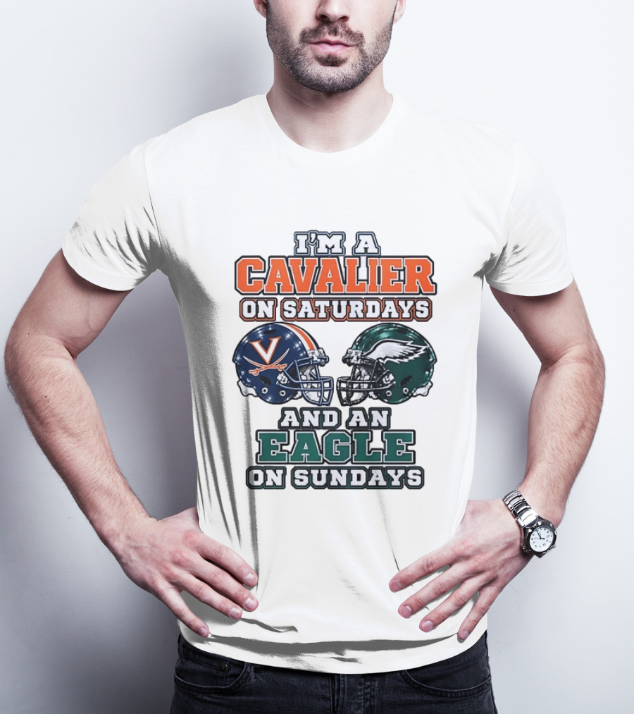 I'm A Cavalier On Saturdays And An Eagle On Sundays Helmet Rivalry T-Shirt