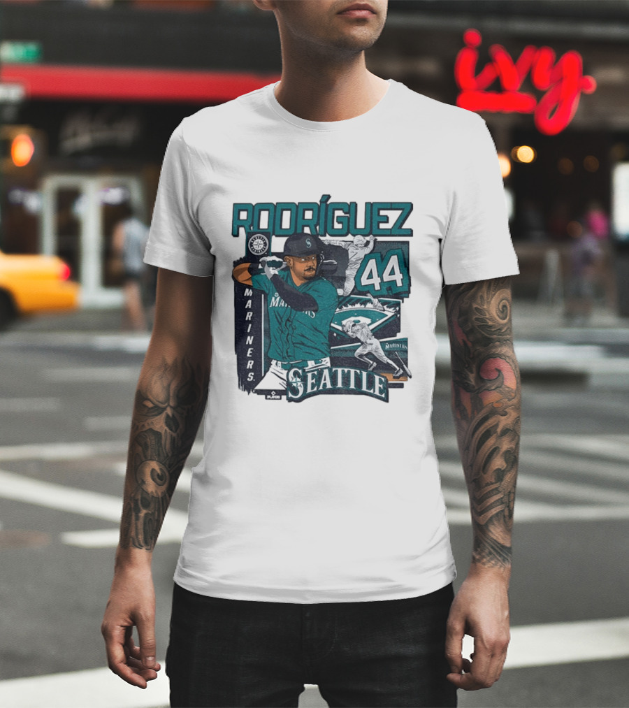 Rodríguez 44 Seattle Mariners Baseball Player T-Shirt