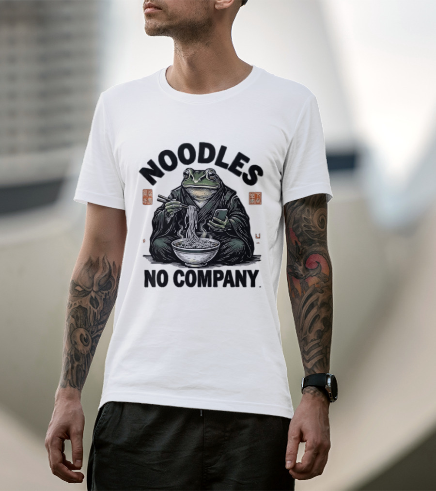 Noodles No Company Frog Eating Ramen Japanese T-Shirt