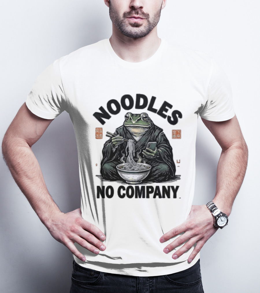 Noodles No Company Frog Eating Ramen Japanese T-Shirt
