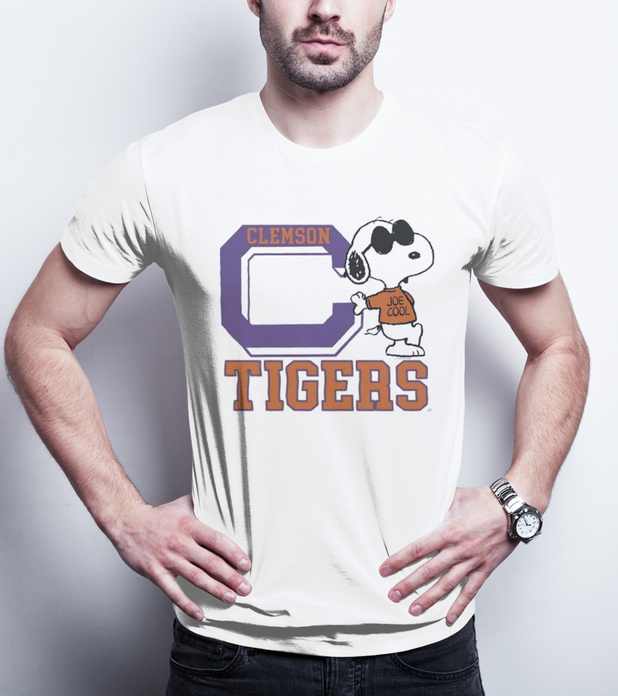 Clemson Tigers Snoopy Joe Cool Peanuts College Sports T-Shirt