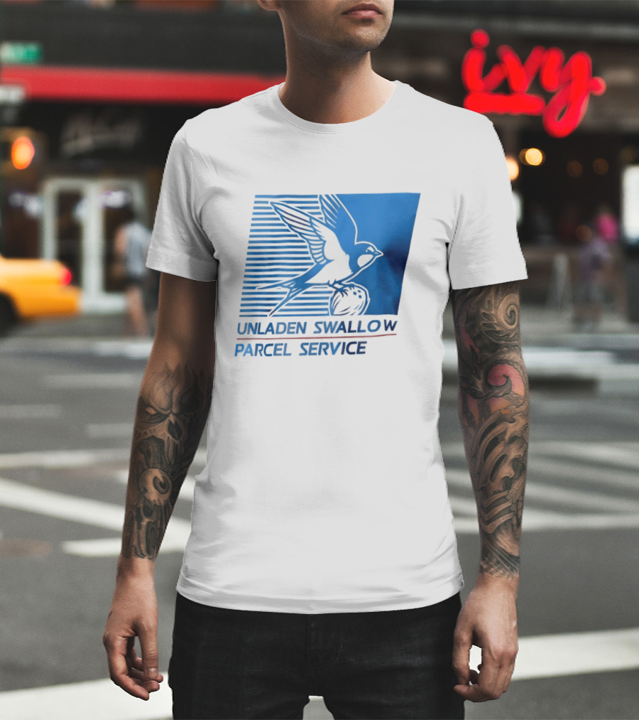 Unladen Swallow Parcel Service Monty Python T-Shirt