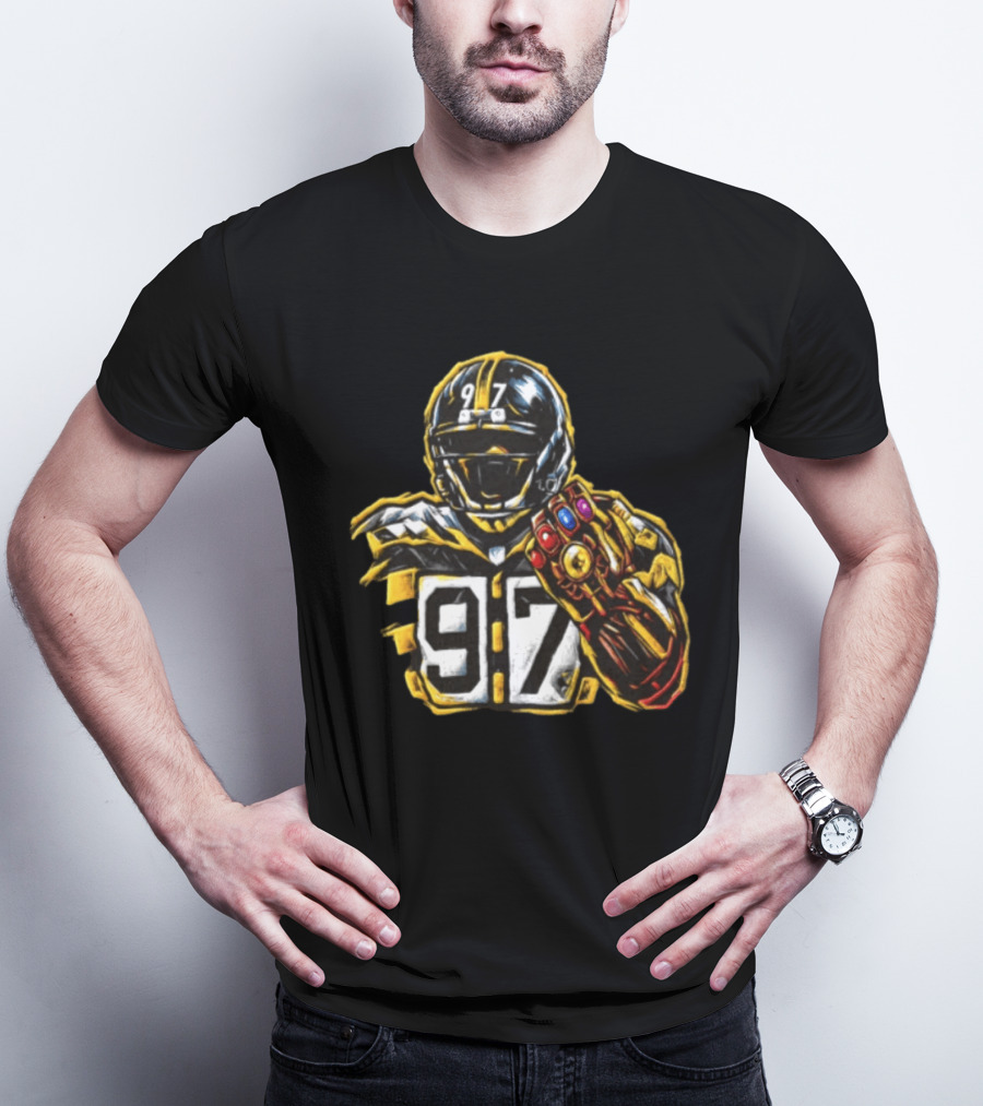 Cameron Heyward 97 Pittsburgh Steelers Infinity Gauntlet Marvel Football T-Shirt