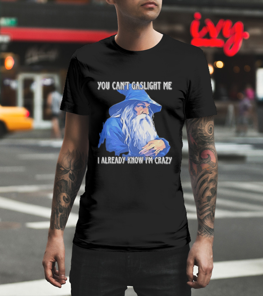 You Can't Gaslight Me I Already Know I'm Crazy Wizard Robe And Hat T-Shirt