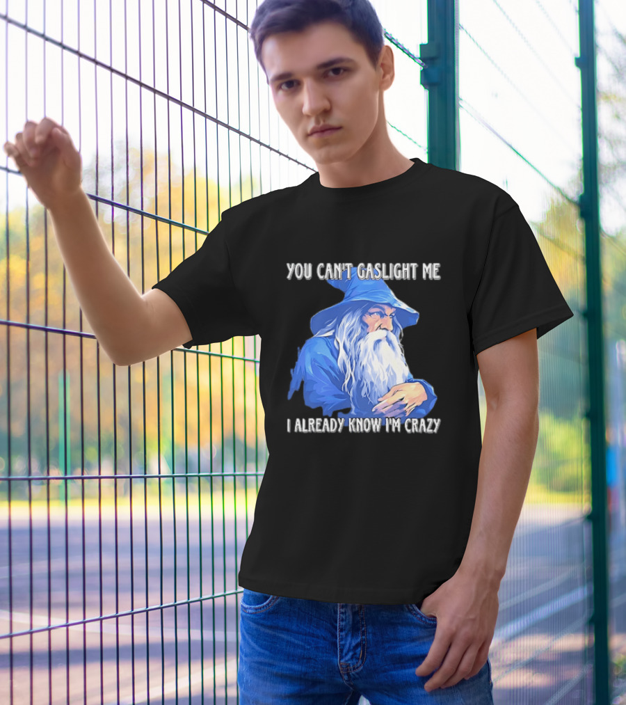 You Can't Gaslight Me I Already Know I'm Crazy Wizard Robe And Hat T-Shirt